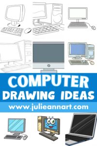 14 Easy Computer Drawing Ideas - How To Draw Computer - Julie Ann Art