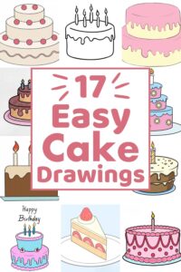 17 Easy Cake Drawings With Step by Step Guide - Julie Ann Art