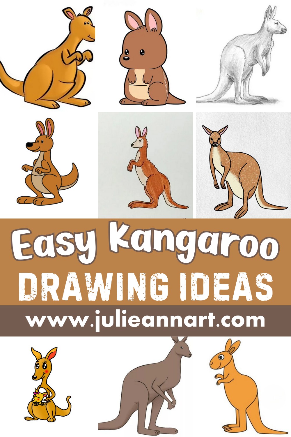 27 Easy Kangaroo Drawing Ideas - How To Draw Kangaroo - Julie Ann Art