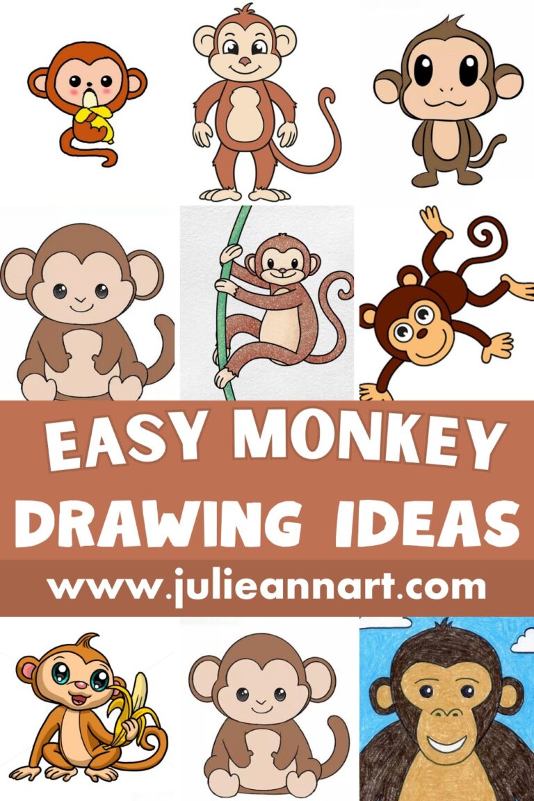 29 Easy Monkey Drawing Ideas - How To Draw Monkey - Julie Ann Art