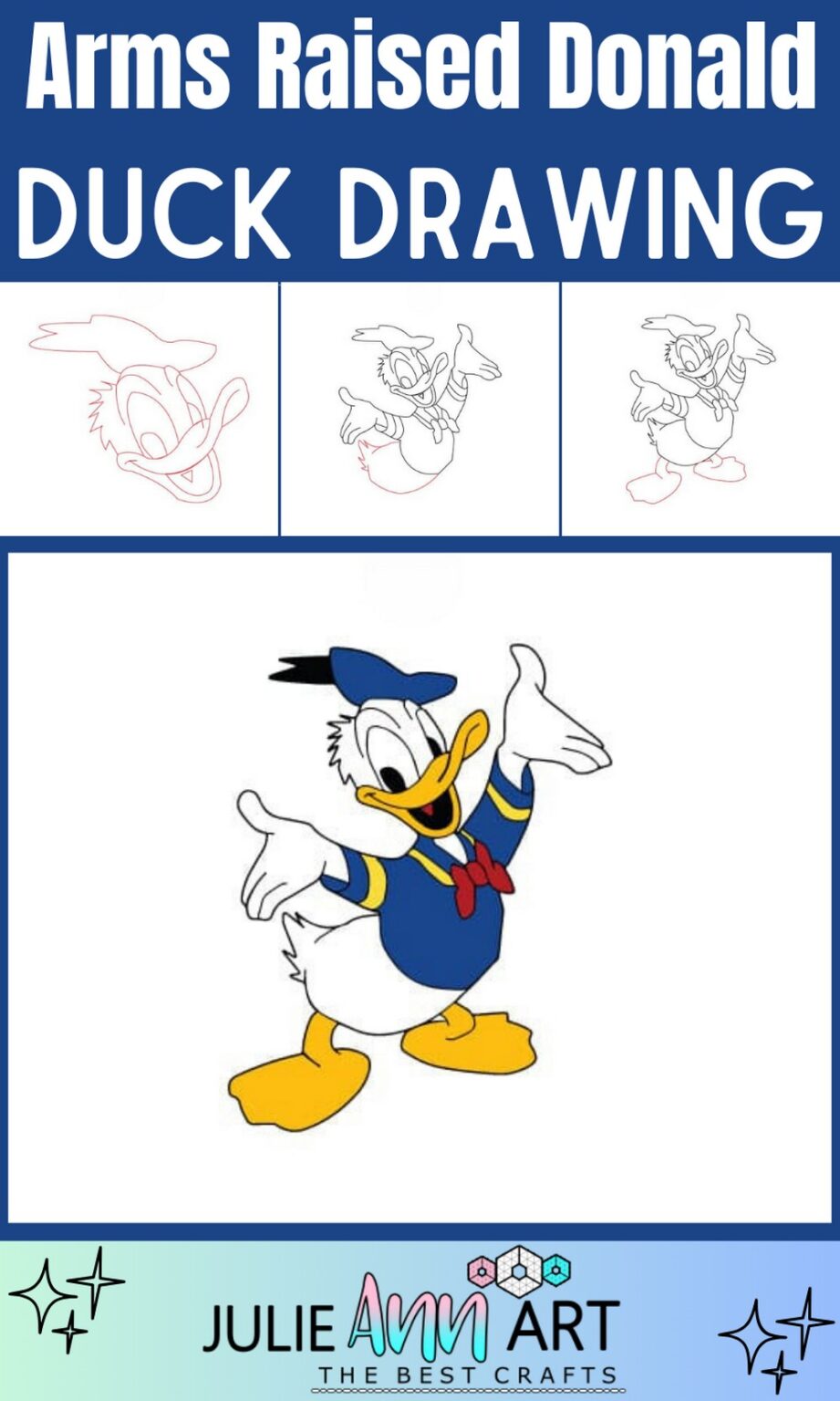 28 Easy Donald Duck Drawings - Julie Ann Art