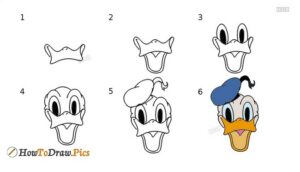 28 Easy Donald Duck Drawings - Julie Ann Art