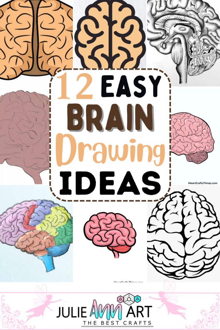 12 Easy Brain Drawings With Step by Step Guides - Julie Ann Art