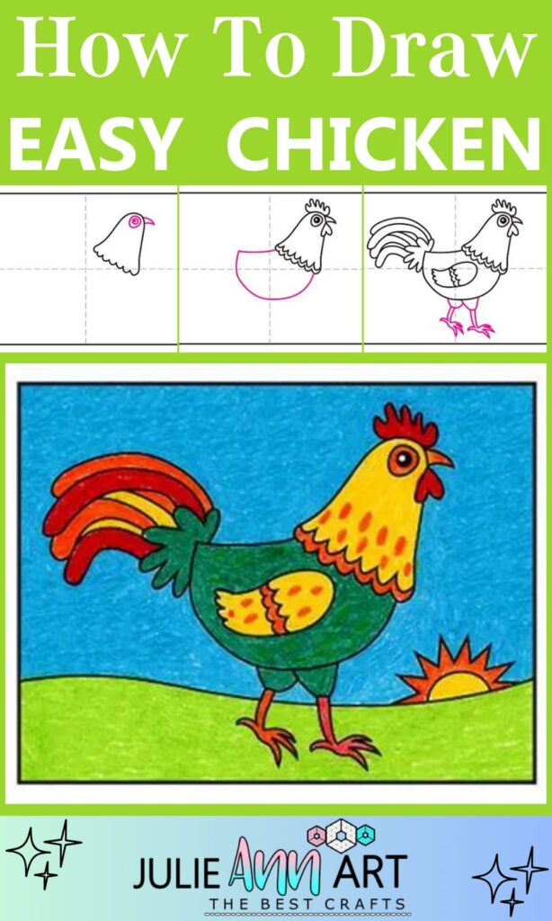 18 Easy Chicken Drawing Ideas - How To Draw Hen - Julie Ann Art