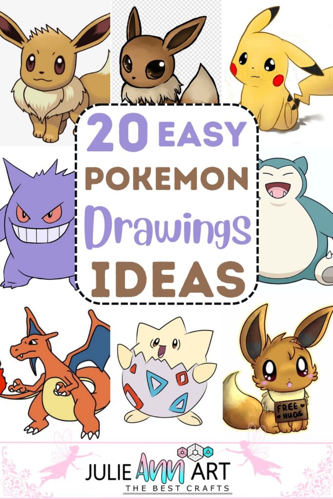 20 Easy Pokemon Drawing Ideas For Anime Fans - Julie Ann Art