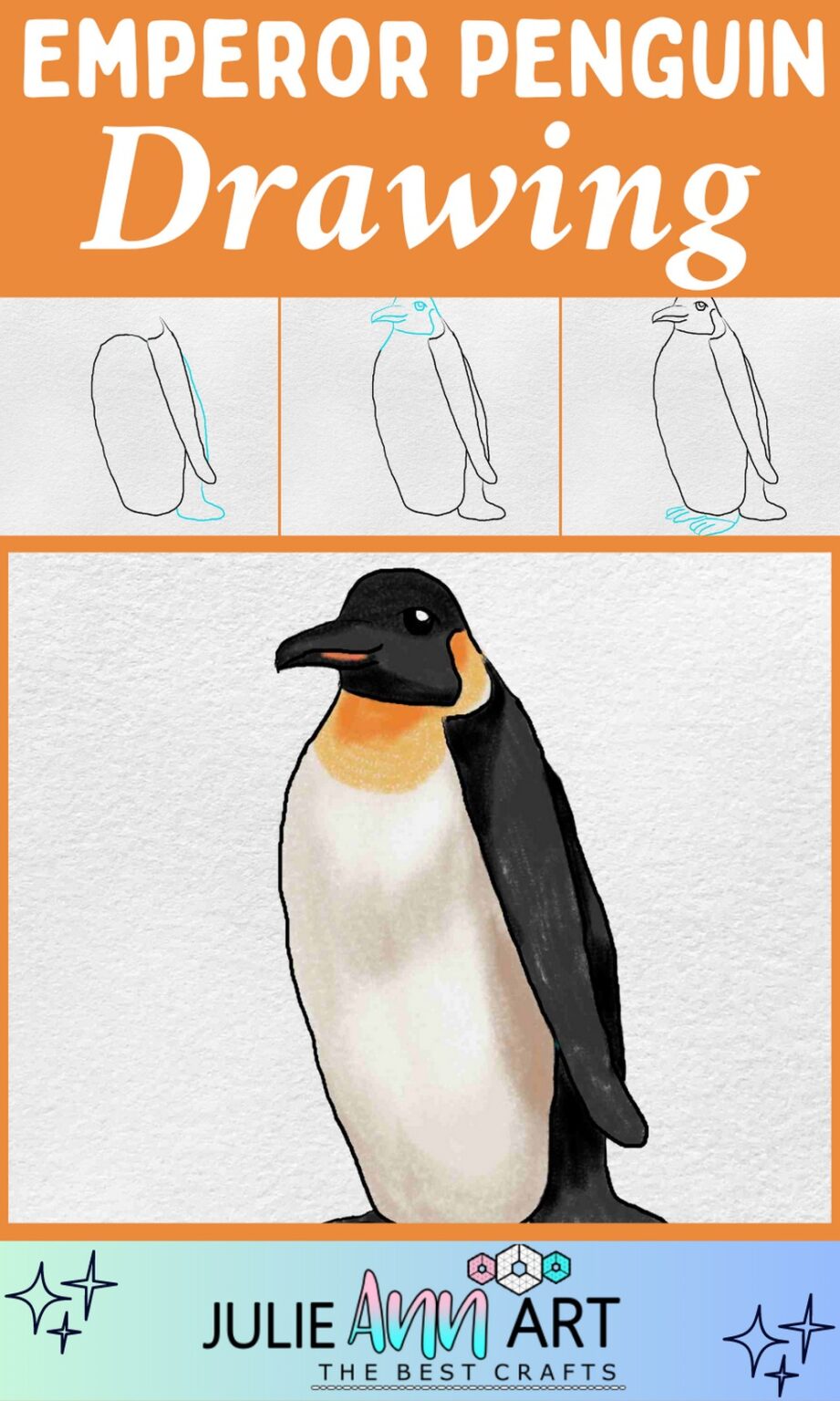 16 Simple Penguin Drawing Ideas With Step by Step Guides - Julie Ann Art