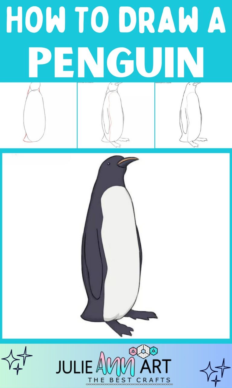 16 Simple Penguin Drawing Ideas With Step by Step Guides - Julie Ann Art