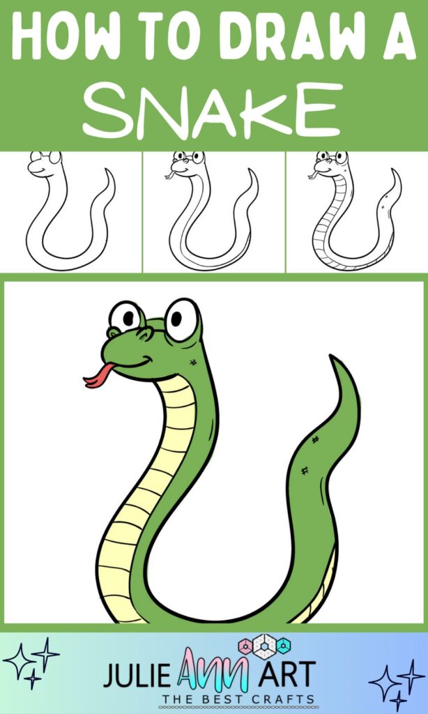 26 Easy Snake Drawing Ideas For Reptile Lovers - Julie Ann Art