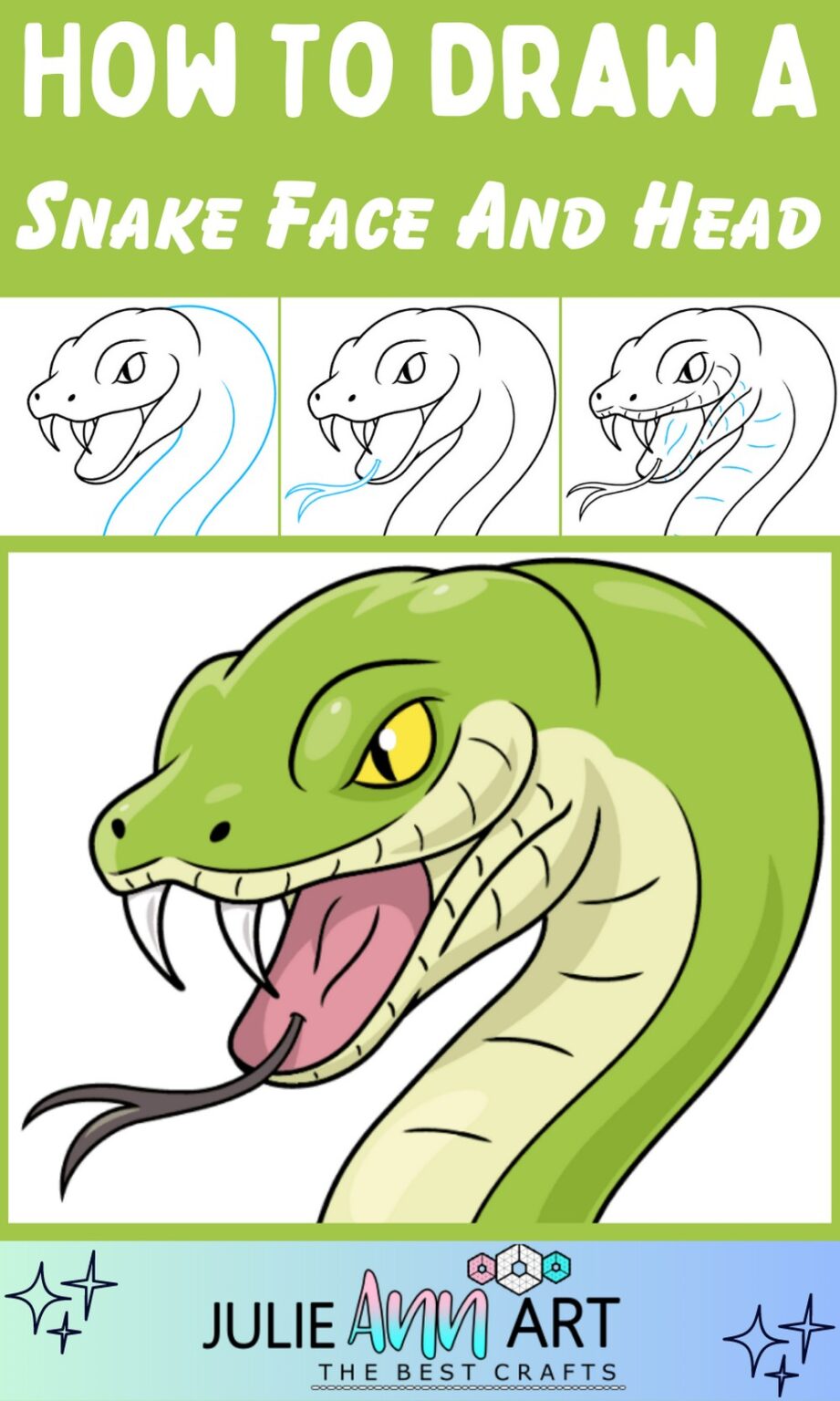 26 Easy Snake Drawing Ideas For Reptile Lovers - Julie Ann Art