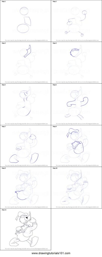 28 Easy Donald Duck Drawings - Julie Ann Art