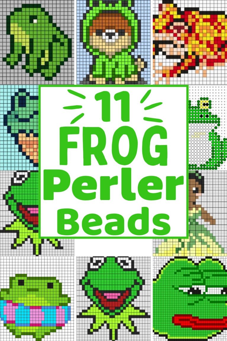 11 Easy Frog Perler Beads Patterns For Kids - Julie Ann Art