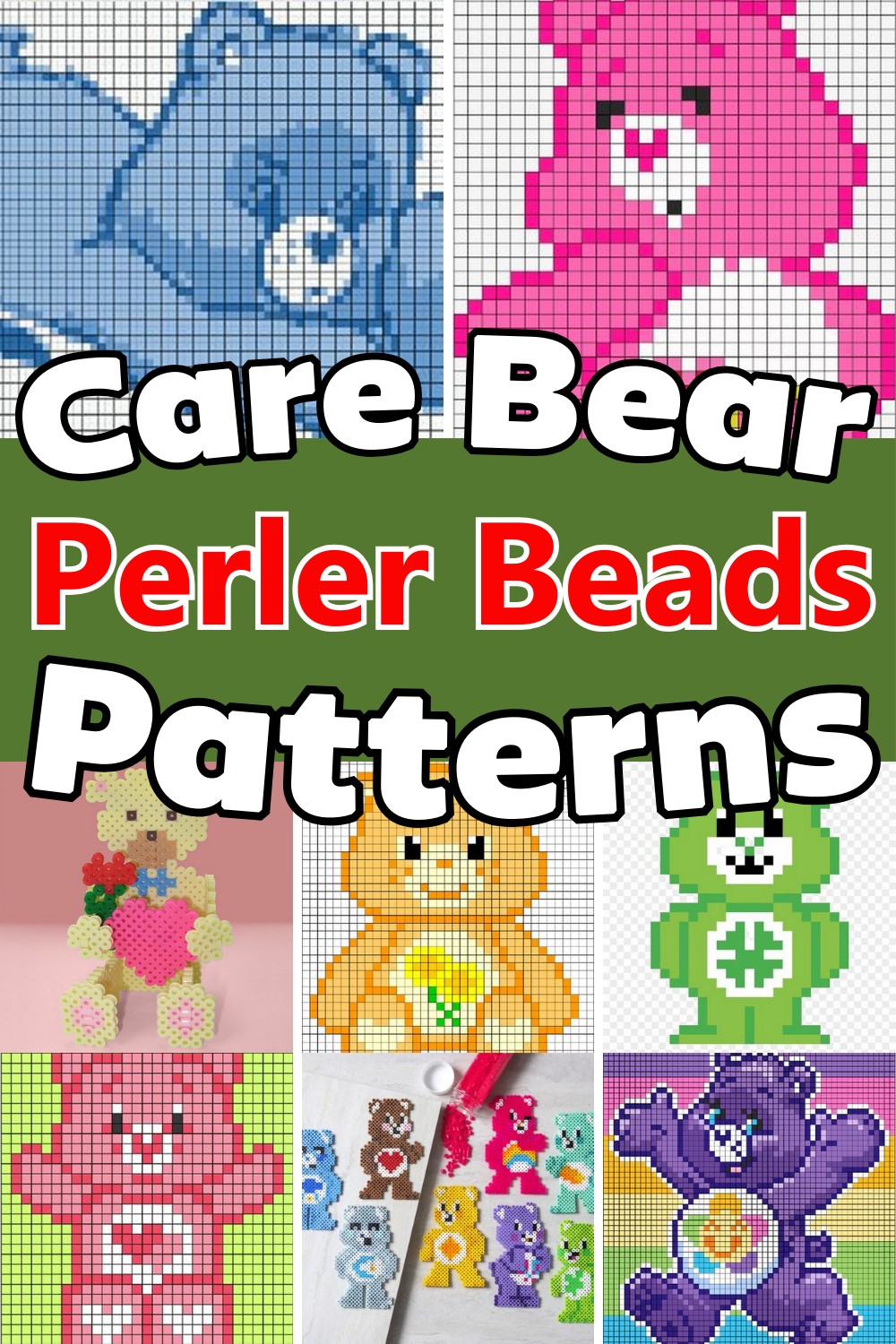 13 Easy Care Bear Perler Beads Patterns - Julie Ann Art