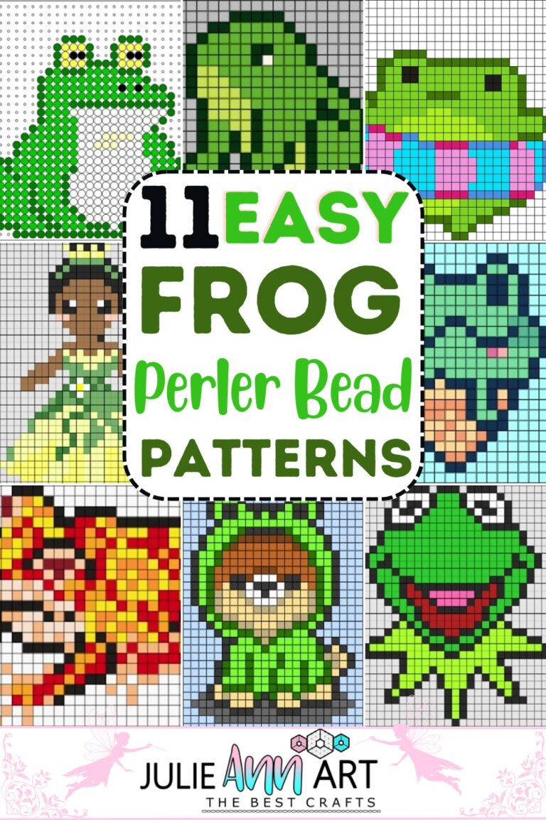 11 Easy Frog Perler Beads Patterns For Kids - Julie Ann Art