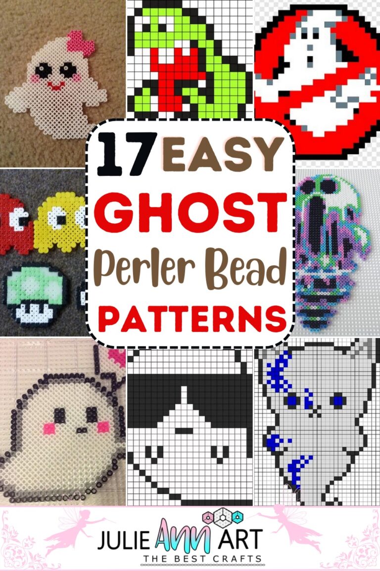 17 Easy Ghost Perler Beads Patterns For Halloween Season - Julie Ann Art