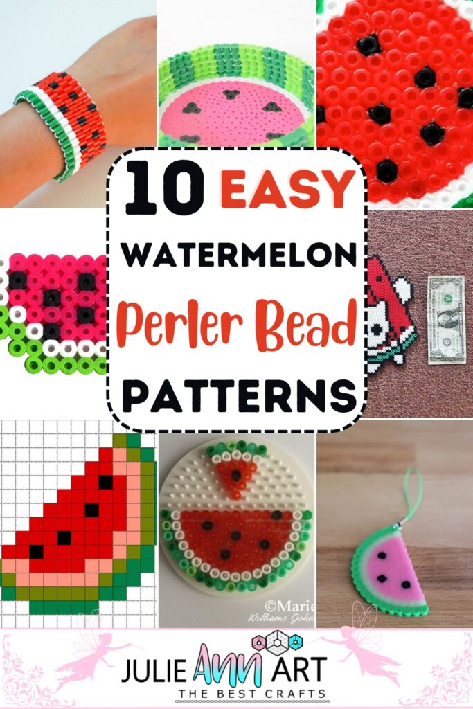 10 Easy Watermelon Perler Beads Patterns For Beginners - Julie Ann Art