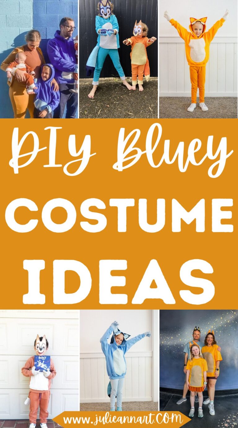 7 Easy DIY Bluey Costume Ideas For Kids And Adults - Julie Ann Art