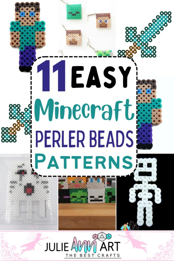 11 Easy Minecraft Perler Bead Patterns For Animated Fans - Julie Ann Art