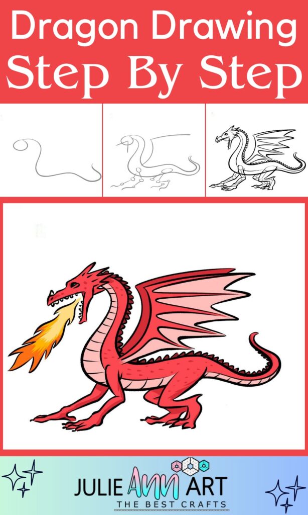 12 Easy Dragon Drawing Ideas For Throwing Heat Out - Julie Ann Art