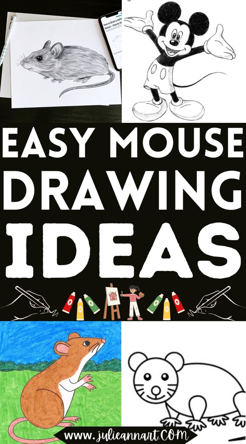 11 Easy Mouse Drawing Ideas To Make Beautiful Artworks - Julie Ann Art