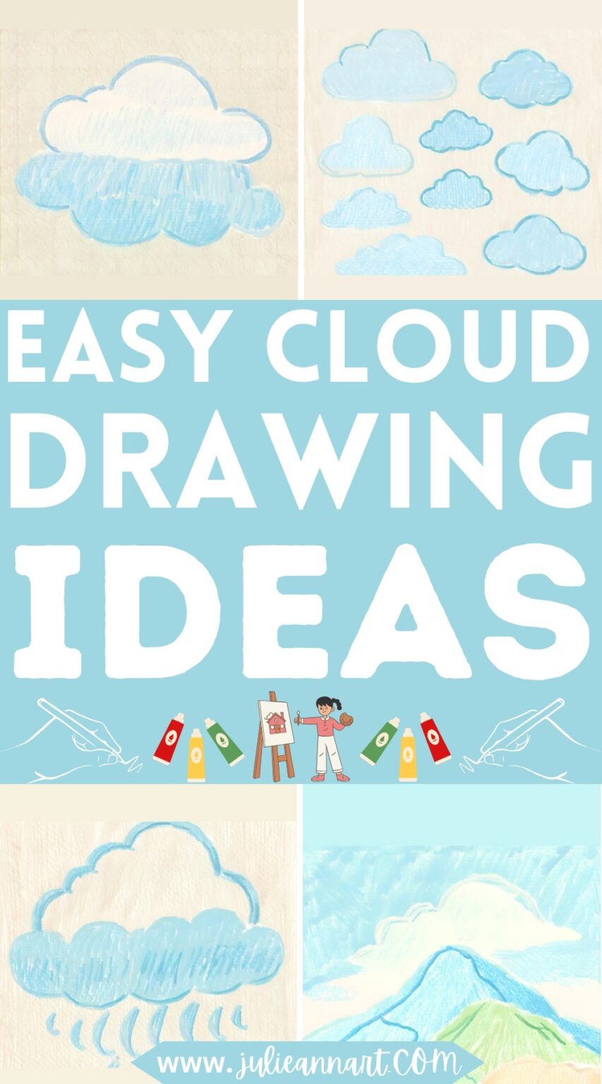 27 Cloud Drawing Ideas In Any Shape - Cute Cloud Drawings - Julie Ann Art
