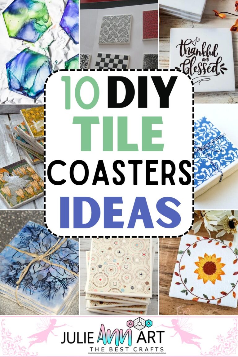 10 DIY Tile Coaster Ideas To Protect Tables - Julie Ann Art