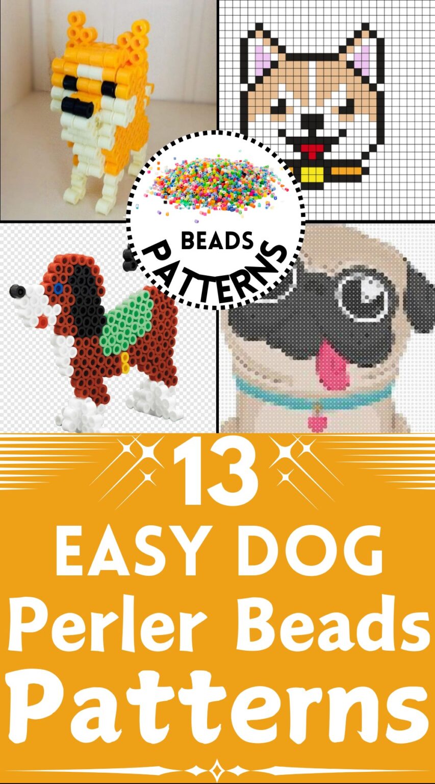 13 Easy Dog Perler Beads Patterns For Kids - Julie Ann Art