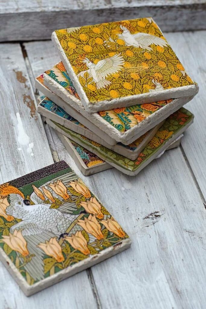10 DIY Tile Coaster Ideas To Protect Tables - Julie Ann Art