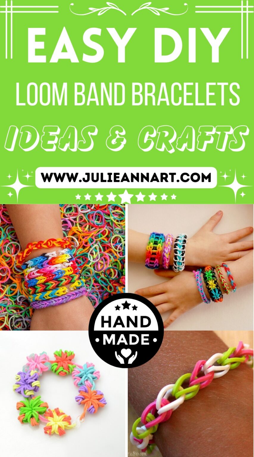 10 Easy Loom Band Bracelets Patterns In Different Beautiful Colors ...