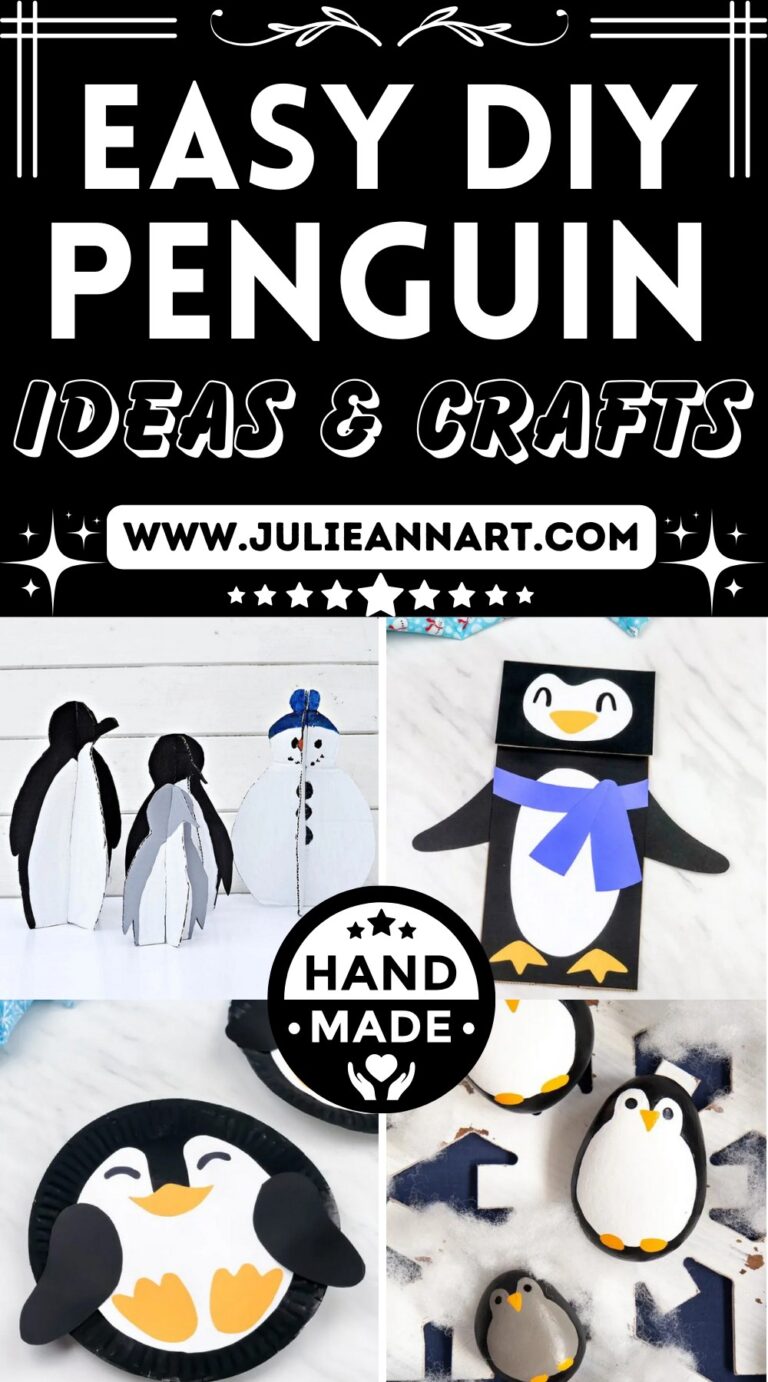 10 DIY Penguin Crafts Using Simple Materials - Julie Ann Art