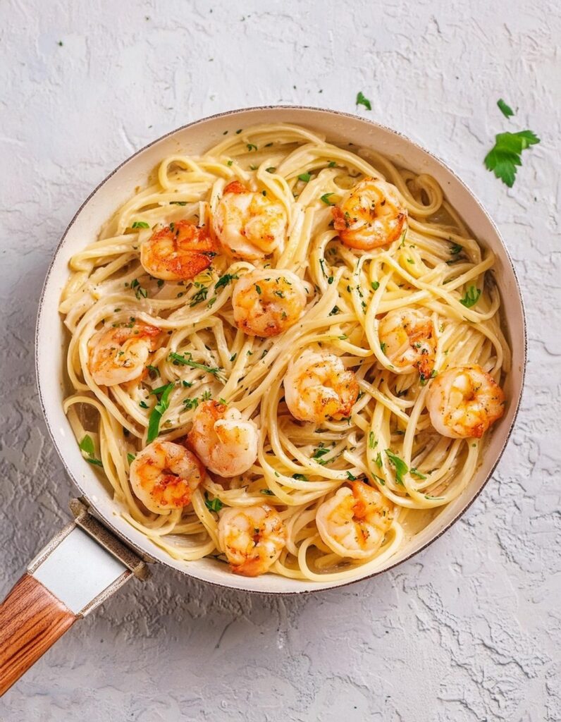 Garlic Butter Shrimp Pasta Recipe For Fancy Dinner - Julie Ann Art
