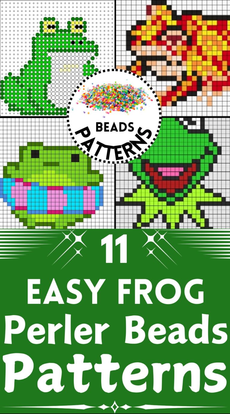 11 Easy Frog Perler Beads Patterns For Kids - Julie Ann Art