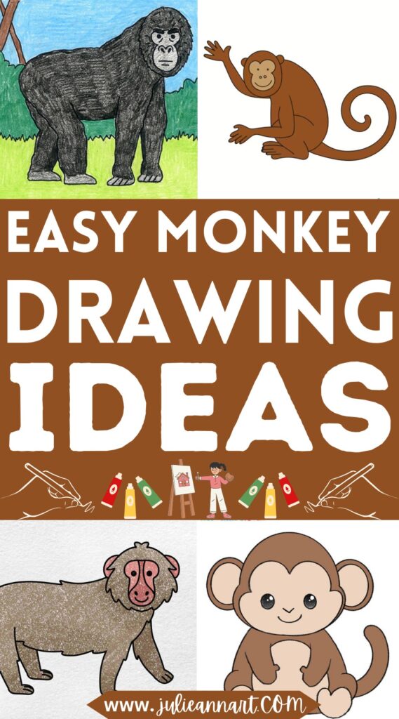 29 Easy Monkey Drawing Ideas - How To Draw Monkey - Julie Ann Art