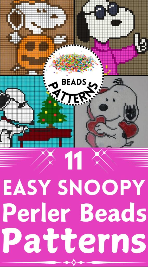 11 Easy Snoopy Perler Beads Patterns For Peanuts Lover - Julie Ann Art