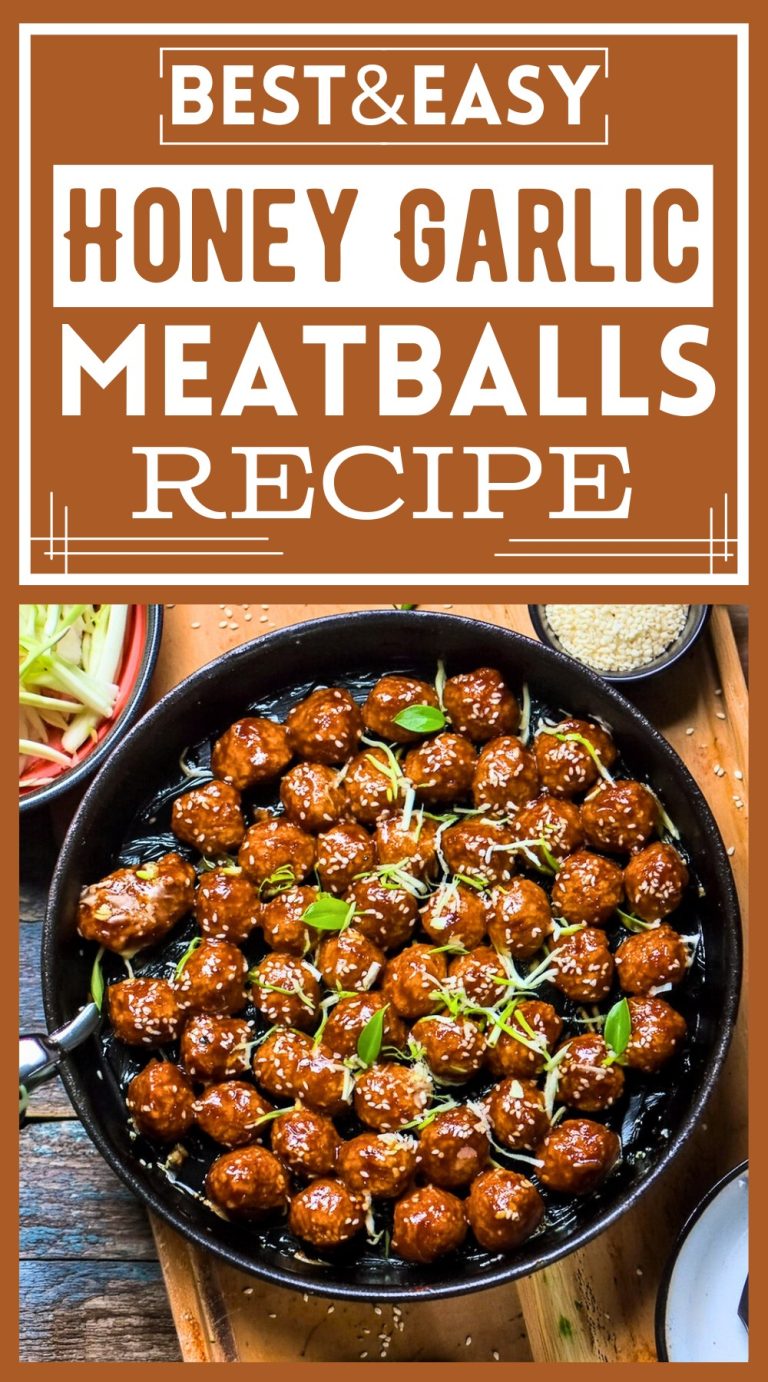 Honey Garlic Meatballs Recipe Topped With Sesame Seeds - Julie Ann Art
