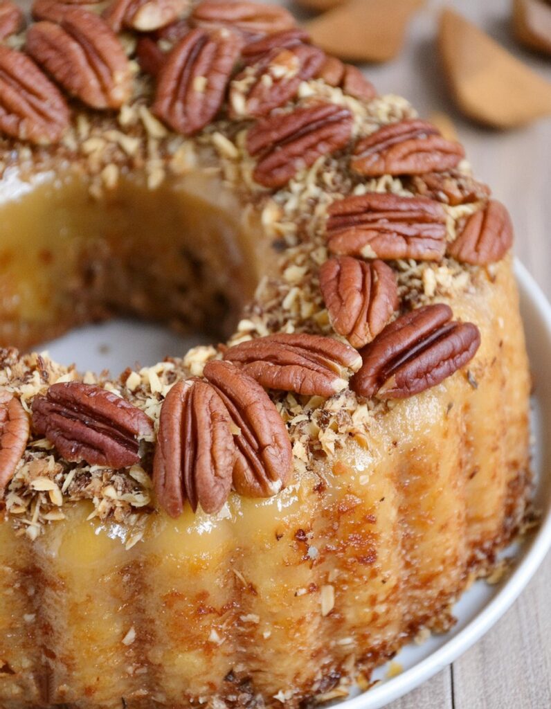 Moist And Delightful Pecan Upside Down Cake (Bundt Cake Recipe) - Julie Ann Art