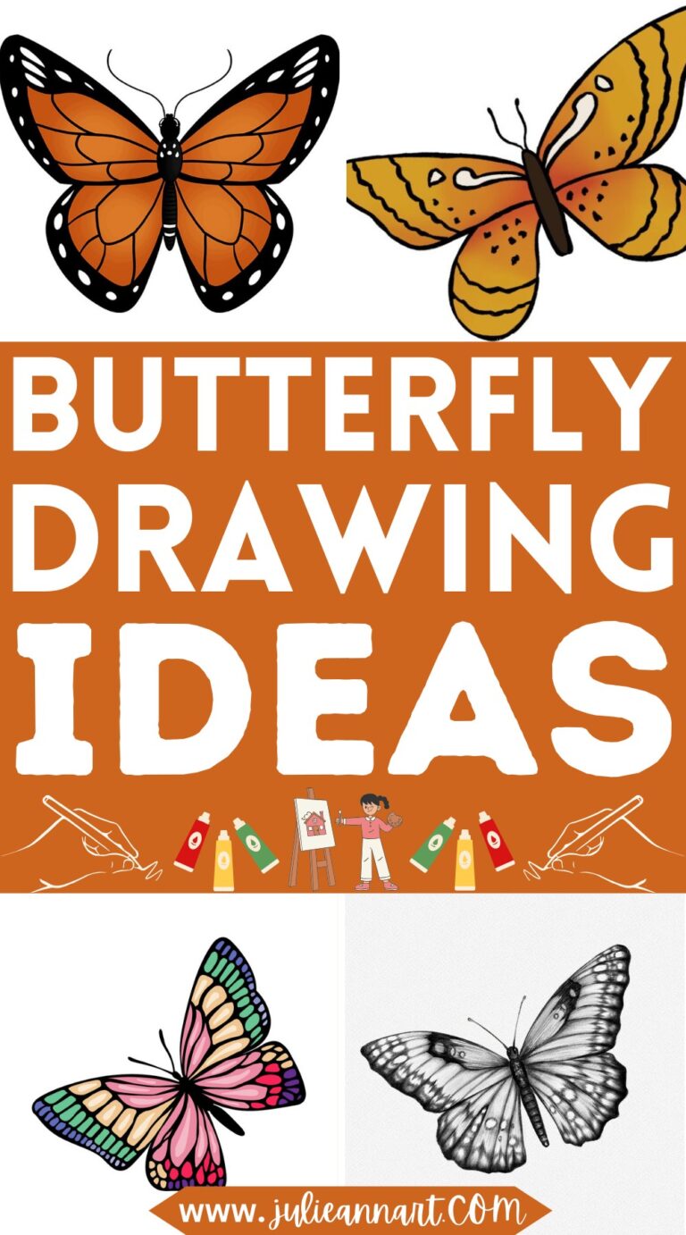 20 Simple Butterfly Drawing Ideas- How To Draw Butterfly - Julie Ann Art