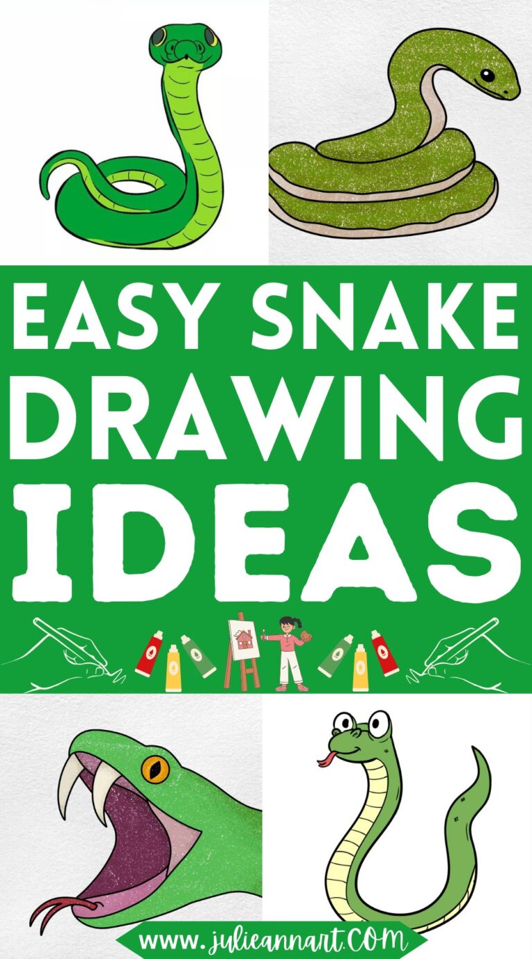26 Easy Snake Drawing Ideas For Reptile Lovers - Julie Ann Art