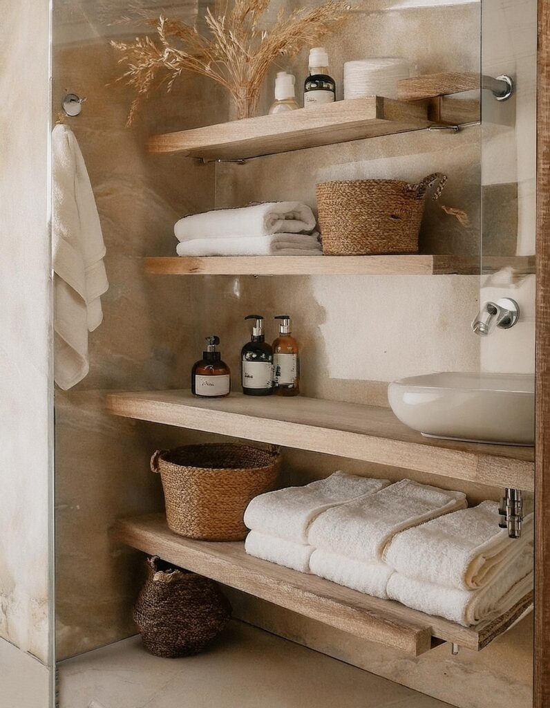 10 Easiest Bathroom Floating Shelves Ideas - Julie Ann Art