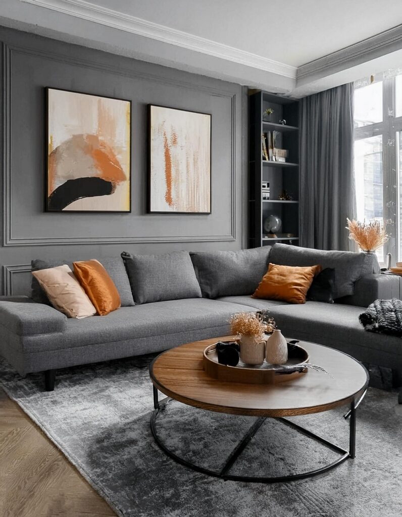 10 Super Soothing & Adorable Grey Couch Living Room Ideas - Julie Ann Art