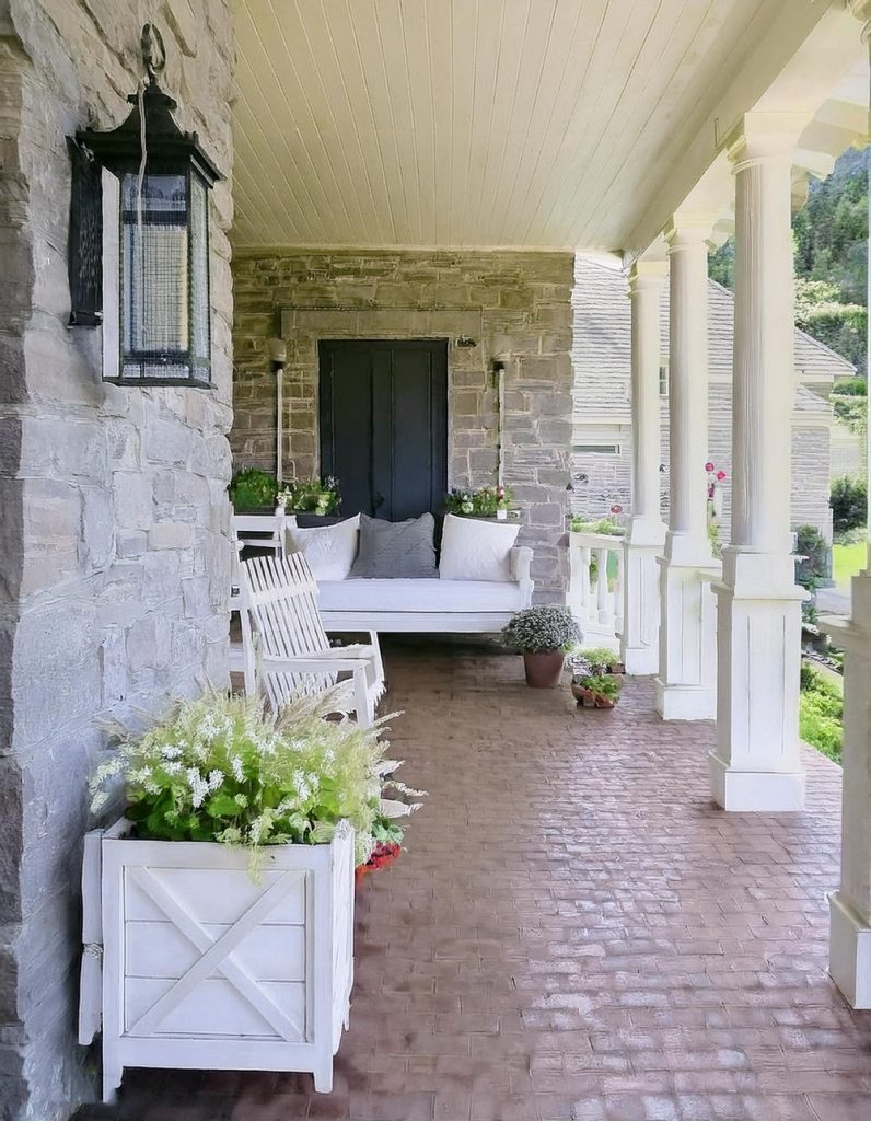 10 Long Front Porch Decorating & Stylization Ideas - Julie Ann Art