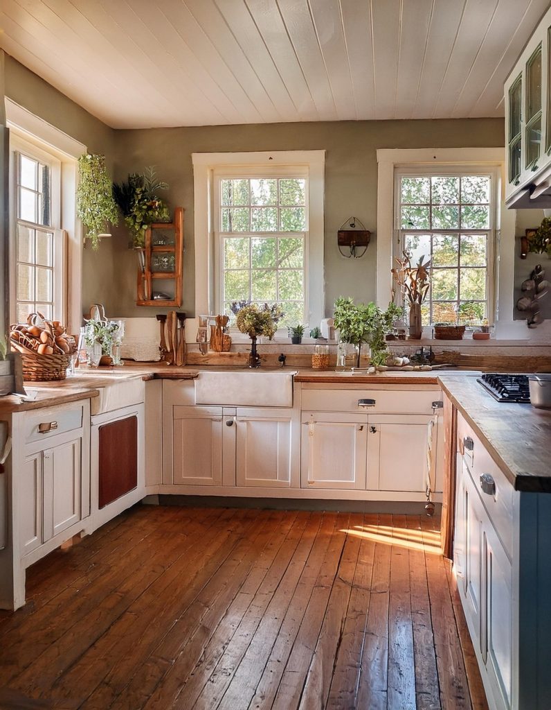 10 Classical Vintage Rustic Country Kitchen Design Ideas - Julie Ann Art