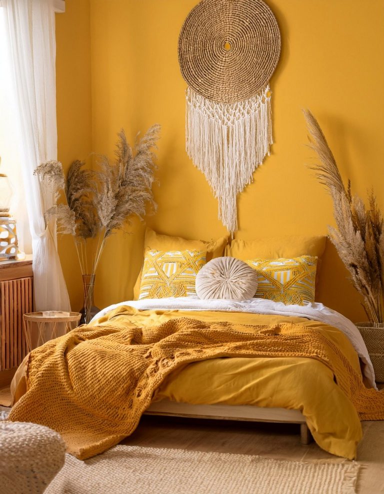 10 Yellow Boho Bedroom Ideas For Home Decor - Julie Ann Art