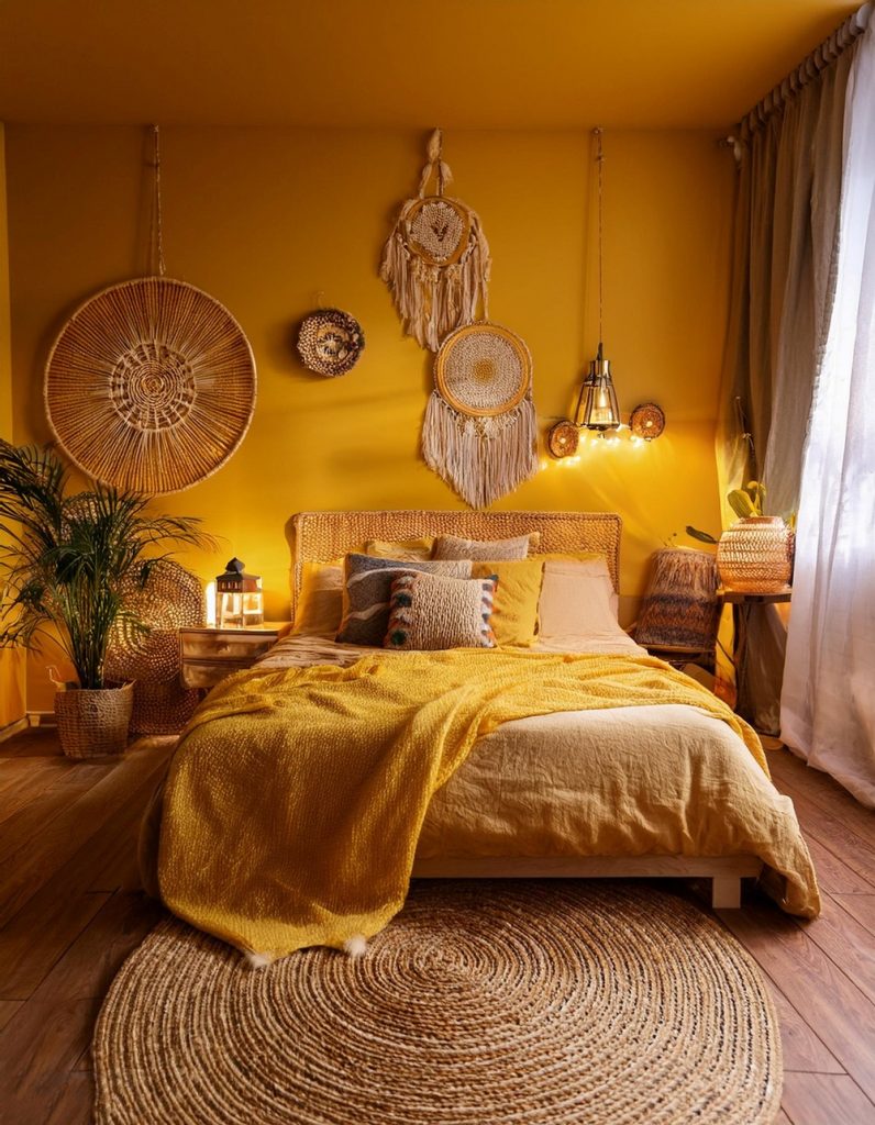 10 Yellow Boho Bedroom Ideas For Home Decor - Julie Ann Art
