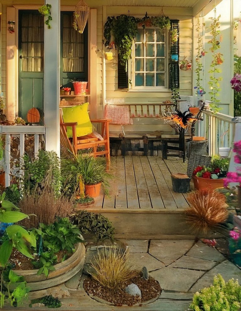 10 Long Front Porch Decorating & Stylization Ideas - Julie Ann Art
